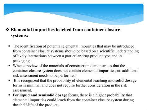 Potential Sources Of Elemental Impurities Pptx