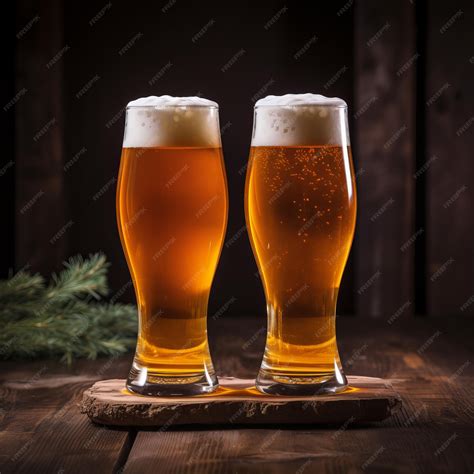 Premium Ai Image Draught Beer In Glasses