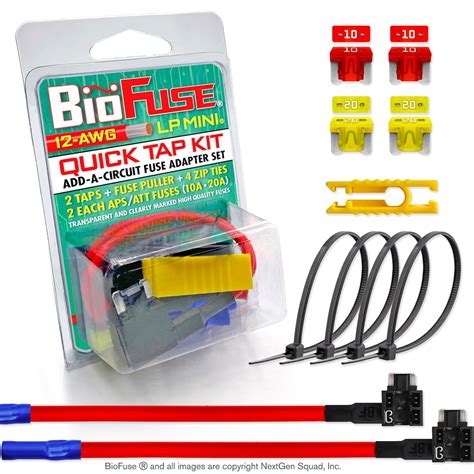 Biofuse 12v Low Profile Mini Quick Tap Kit 2 Add A Circuit Fuse Tap Adapters 2 Each 10a 20a