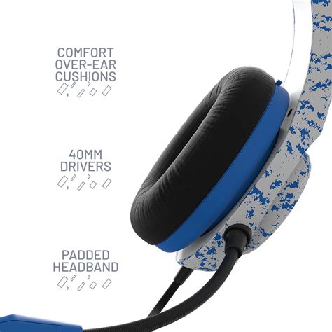 4gamers Conqueror Gaming Headset And Headset Stand Arctic Blue