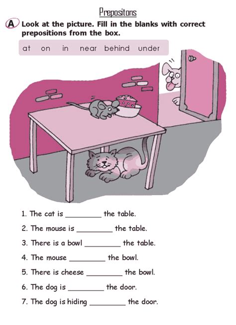 Image Result For Preposition Worksheets For Class 2 Preposition
