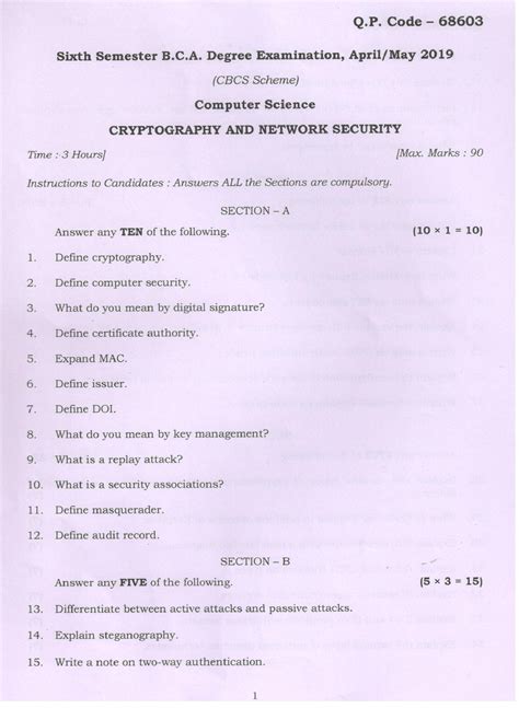 68603 bca 6 sem cryptography and network security may 2019 bca tumkur