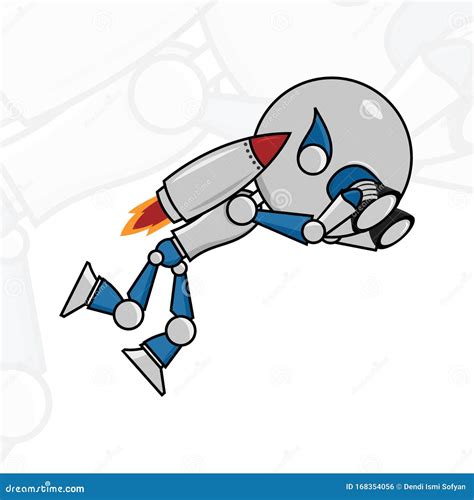 Fun Robot With Rocket Boy Robot Robots Stock Vector Illustration Of