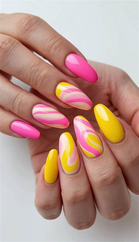 13 Pink And Yellow Nail Art Ideas Brighten Your Day With Fun Summer