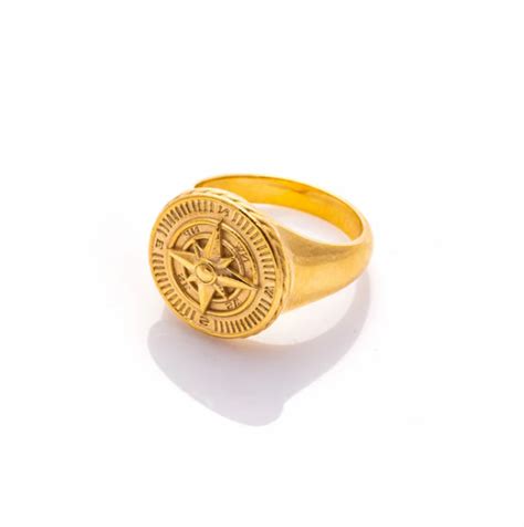 Gold Compass Ring Freezing Jewelz
