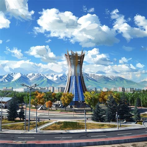 Premium Photo There Is A Clock Tower In The Middle Of A Roundabout