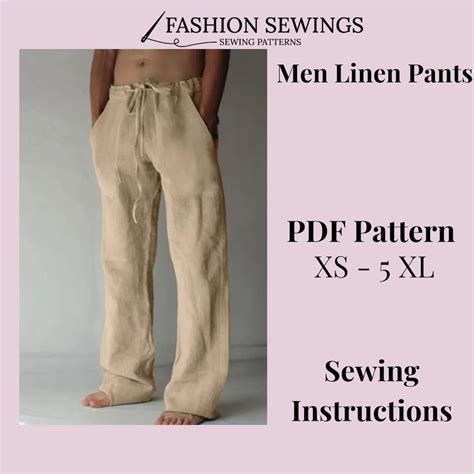 Mens Pants Sewing Pattern Xs 5xl Beginner Friendly Pdf Pattern Etsy