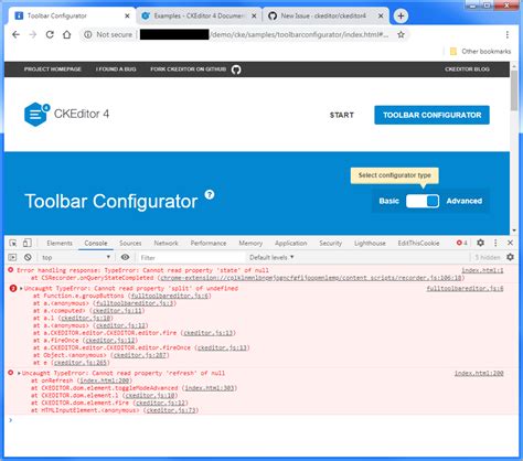 Errors In Samplestoolbar Configurator · Issue 4140 · Ckeditorckeditor4 · Github