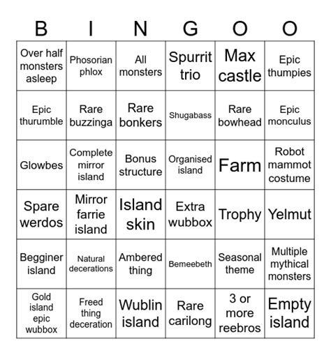 Msm Bingo Card