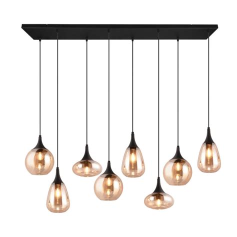 Lumina 8 Light Matt Black Bar Pendant The Lighting Superstore