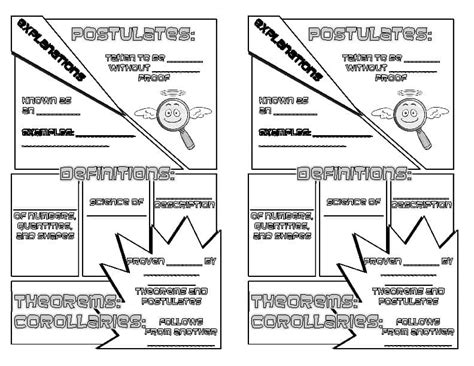 Geometry Interactive Notebook Postulates Theorems Definitions Note Taking Tool