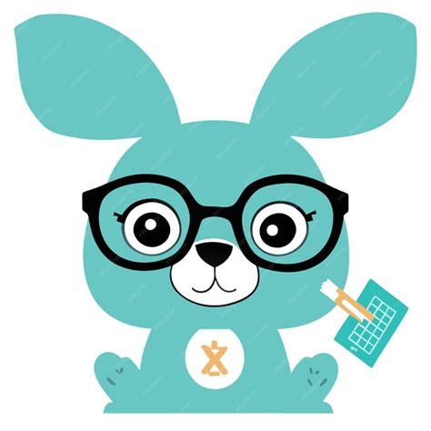 Nerd Bunny Vector Illustration Cartoon Premium Ai Generated Vector