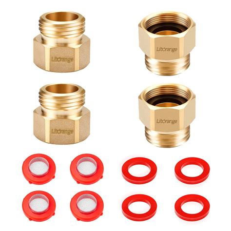 Litorange 4 Pack Lead Free Hose Bib Adapter 1 1 16 Fine Thread Female X 3 4 Ght