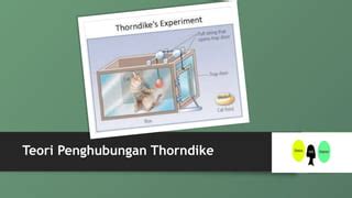 Ivan P Pavlov 18481936 Teori Penghubungan Thorndike Behaviorisme