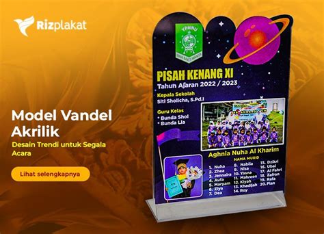 Model Vandel Akrilik Desain Trendi Untuk Segala Acara