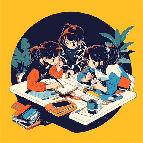 Premium Vector Students Setting Up Classroom Projects