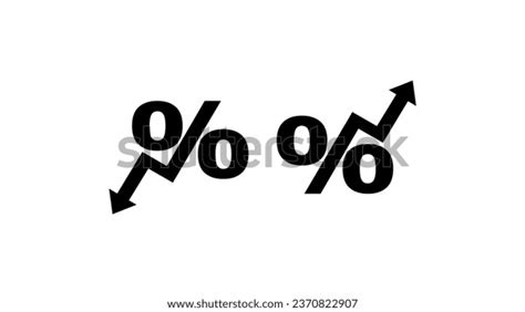 Interest Rate Symbol Increase Decrease Percent Stock Vector Royalty