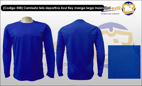 Venta Playera Manga Larga Azul Rey En Stock