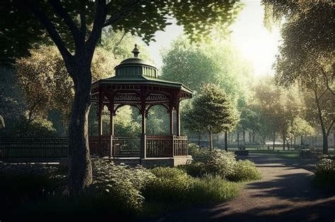 Premium Photo Beautiful Park In Summer Ai Generated