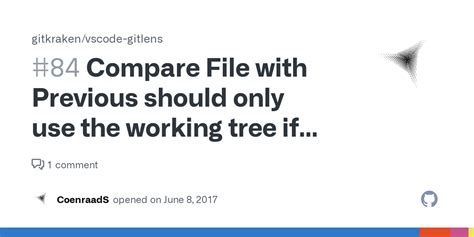 compare file with previous should only use the working tree if there