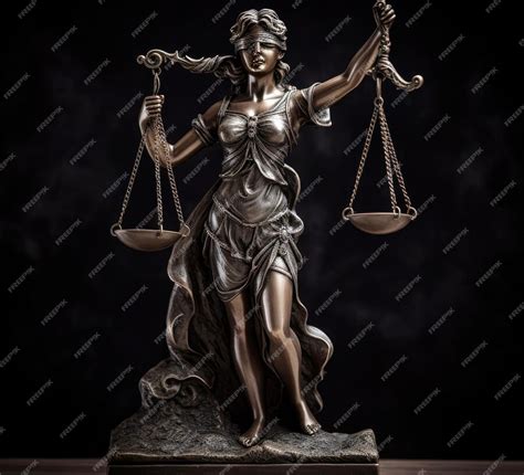 Generated Illustration Of Powerful Libra Lady Justice God Symbol Of