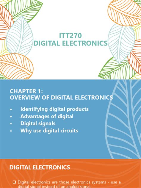 Chapter 1 Introduction To Digital Electronics Pdf Digital Signal