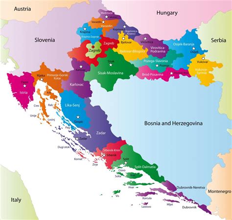 Large Detailed Map Of Croatia With Cities And Towns Fyri