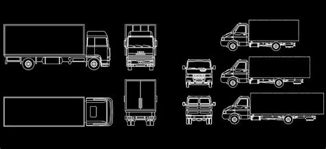 Bloques Autocad Camiones De Carga 2d Dwg En Planta Y Alzado