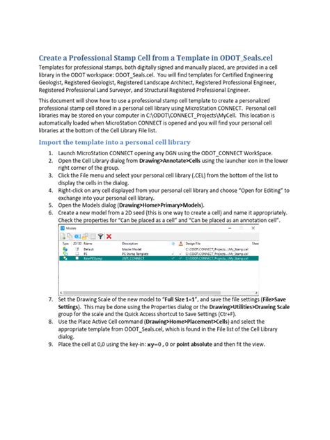 Create A Professional Stamp Cell With Microstation Connect Pdf