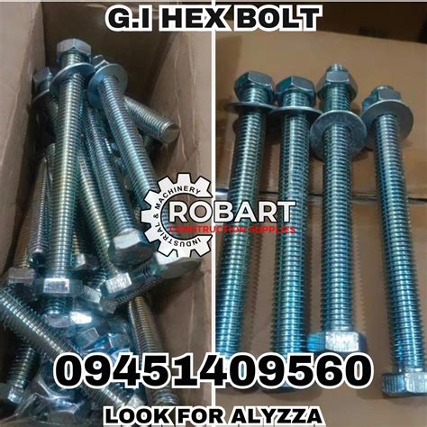 Gi Hex Bolt Commercial And Industrial Construction Tools And Equipment On Carousell