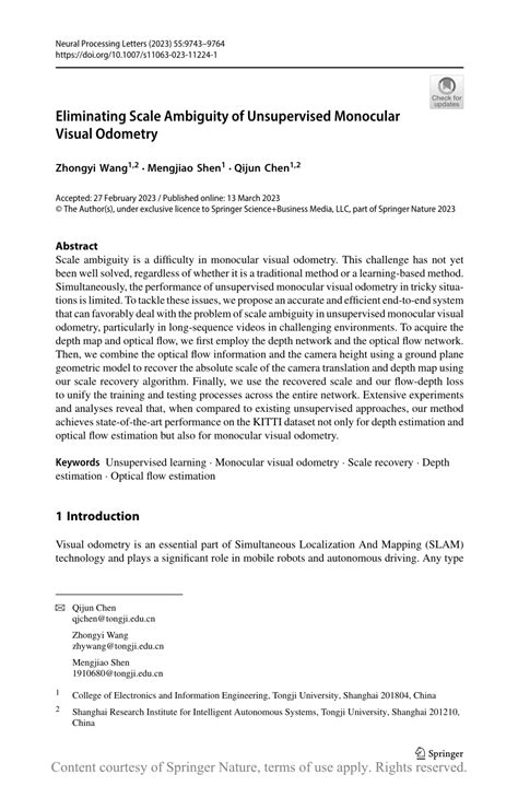 Eliminating Scale Ambiguity Of Unsupervised Monocular Visual Odometry
