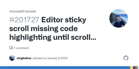 Editor Sticky Scroll Missing Code Highlighting Until Scroll Happens