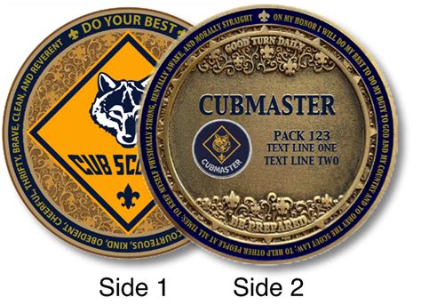 Cubmaster Cub Scout Challenge Coin