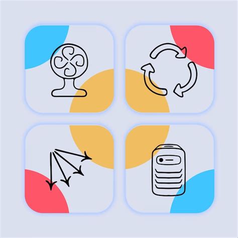 Premium Vector Set Of Ventilation Icons Airflow Fan Ventilation
