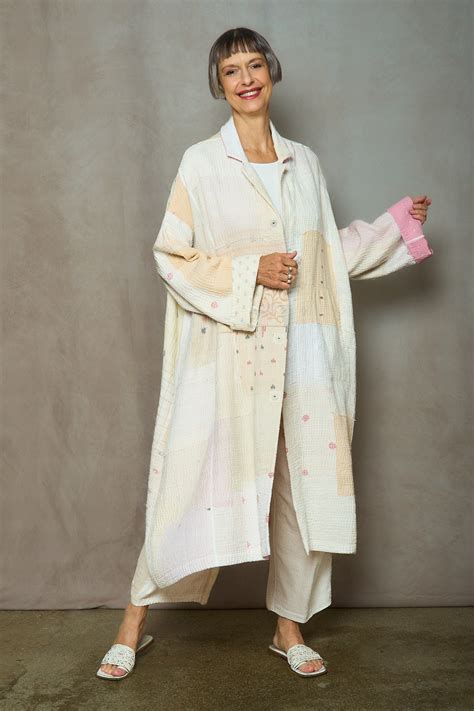 Frayed Patch Mix Kantha New Oversized Coat Fm4342 Ivy Maison Mieko Eu