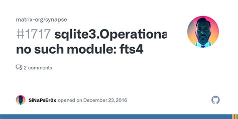 Sqlite OperationalError No Such Module Fts Issue Matrix Org Synapse GitHub