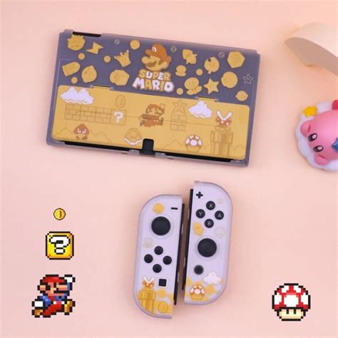 Mario Switch Case Yellow Retro Mario Switch Oled Cover Regisbox