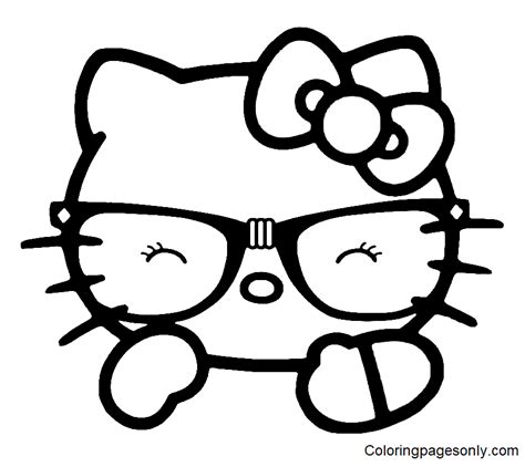 Hello Kitty Glasses Coloring Pages Coloring Pages