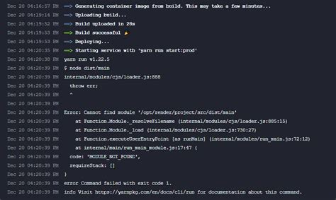 Deploy Failed App Created With Nodejsnestjs Render