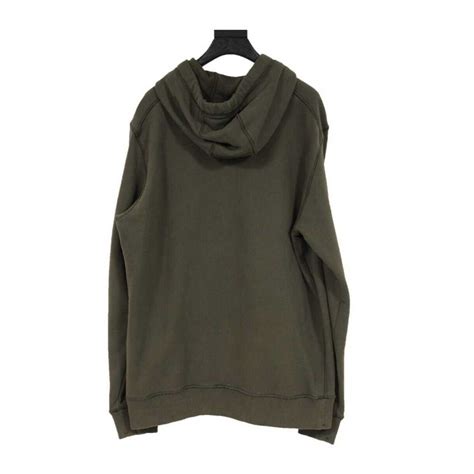 Stone Island Olive Green Compass Patch Logo Hoodie Gem