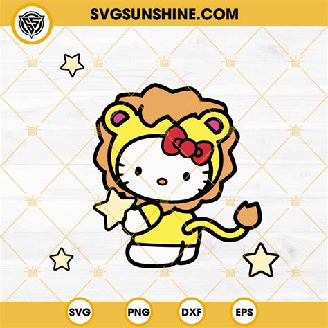 Hello Kitty Leo Svg Cute Lion Hello Kitty Svg Kawaii Hello Kitty Svg