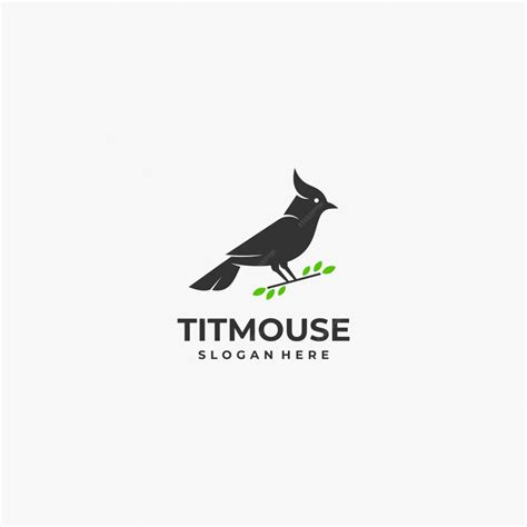 Premium Vector Logo Titmouse Silhouette