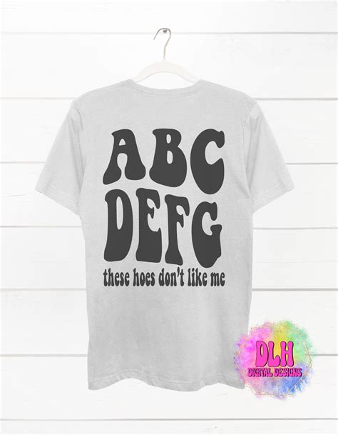 Abcdefg Front And Back Funny 2 Png Files Digital Etsy