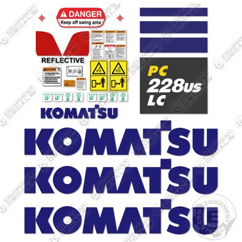 Fits Komatsu Pc228us 11 Decal Kit Excavator Equipment Decals