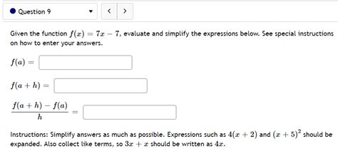 Solved Given The Function F X X Evaluate And Simplify Chegg Com