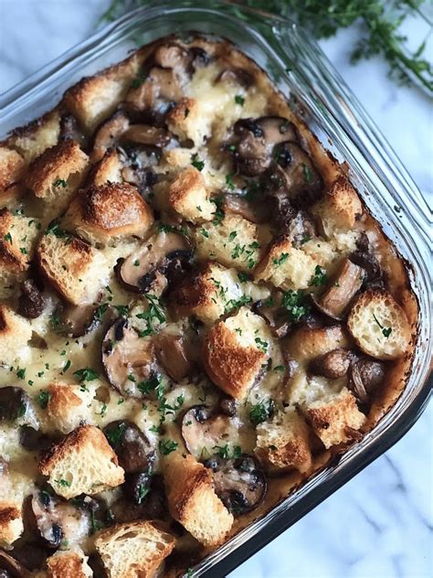 Mushroom And Gruyere Bread Pudding For Cozy Nights In