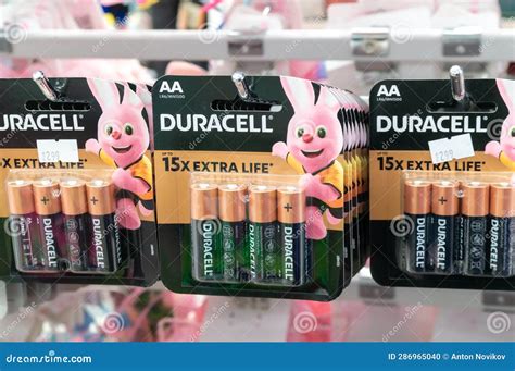 Packages With Duracell Batteries In The Retail Display Editorial Image