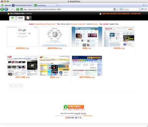 only2clicks web based visual bookmark manager