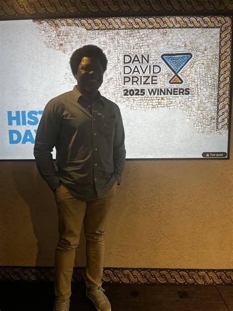 Another Nigerian Tunde Babalola Wins Dan Davids History Prize