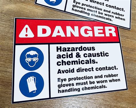 Danger Hazardous Acid And Caustic Chemicals Safety Sign Dan054